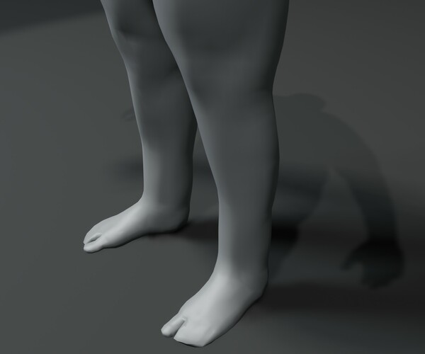 ArtStation - Fat Human Body Base Mesh 3D Model Family Pack 10k Polygons ...