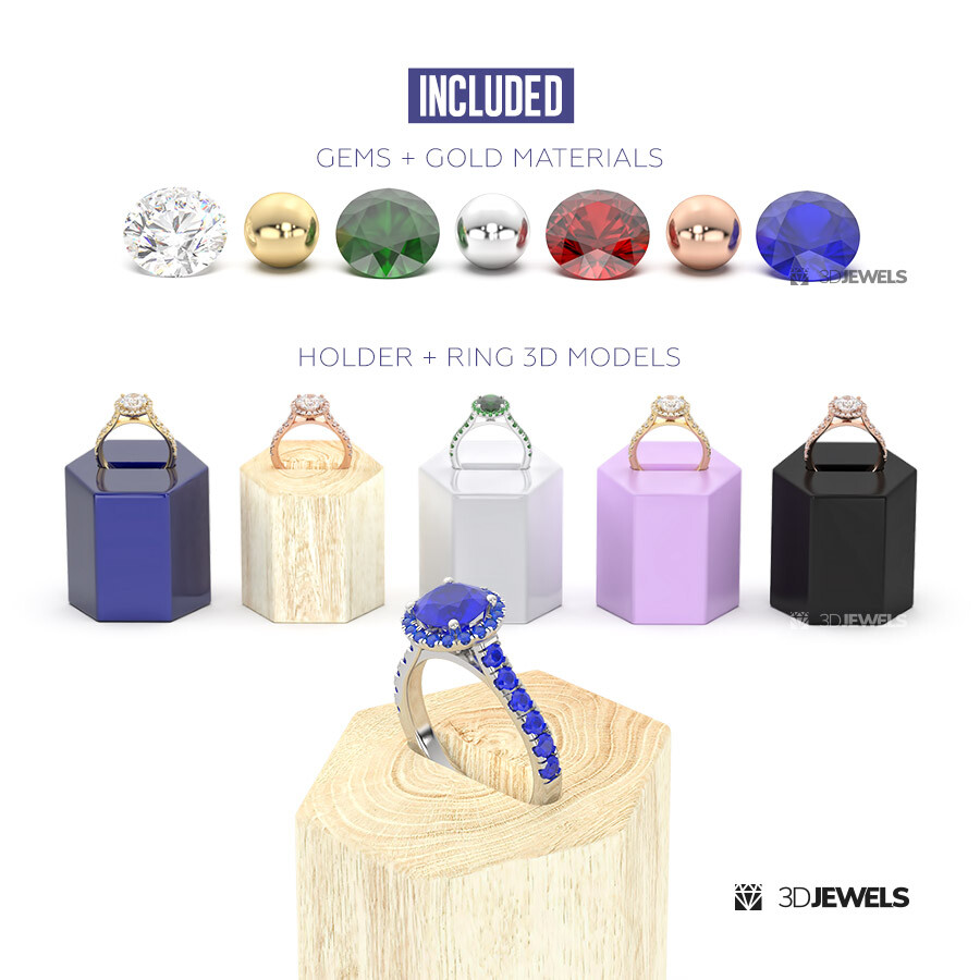 ArtStation - Jewelry Ring Holder 3D Model with KeyShot Rendering Scene ...