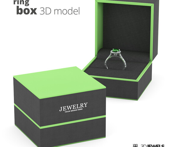 ArtStation - Jewelry Ring Gift Box 3D Model for Visualization | Resources