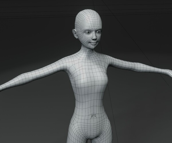 ArtStation - Human Body Base Mesh 10 3D Models Pack 10k Polygons ...