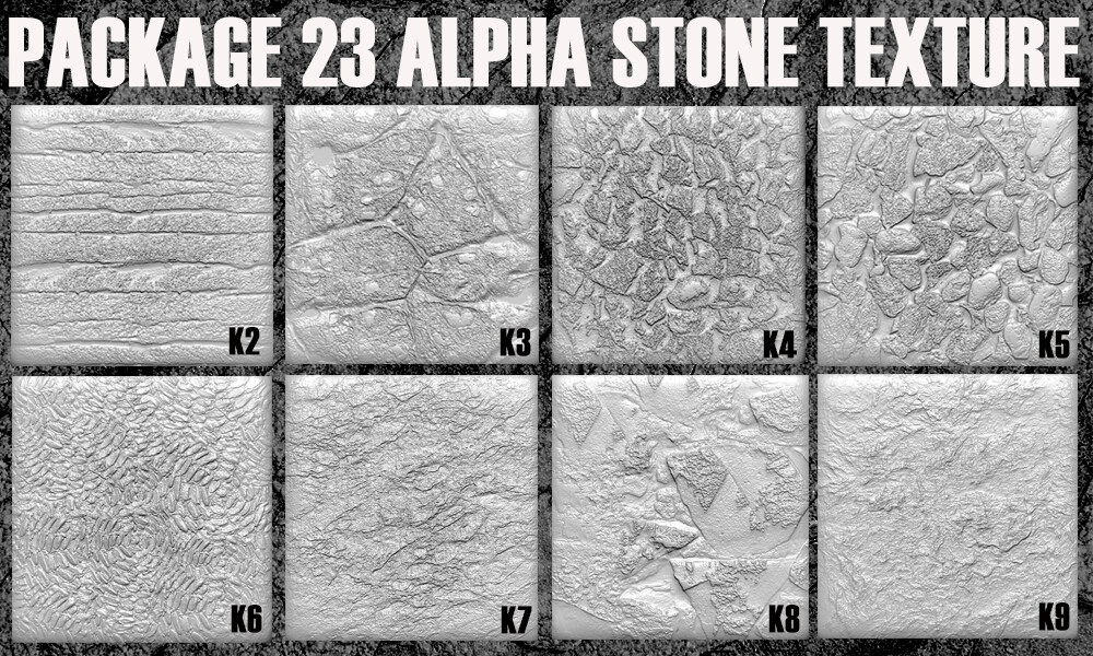 ArtStation - Package 23 ALPHA with stone texture. | Brushes