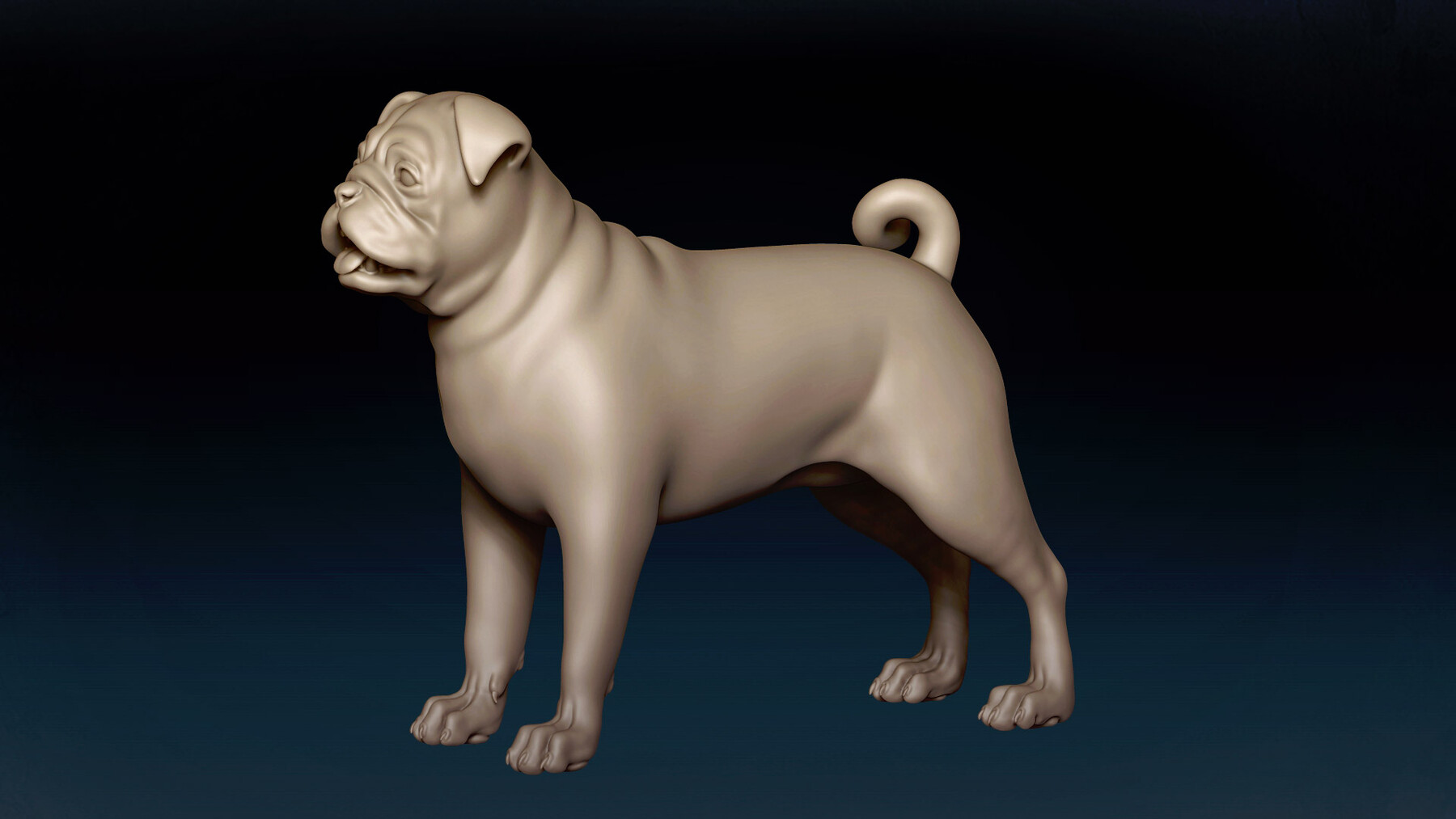 ArtStation - Pug Dog Basemesh 3D model | Resources