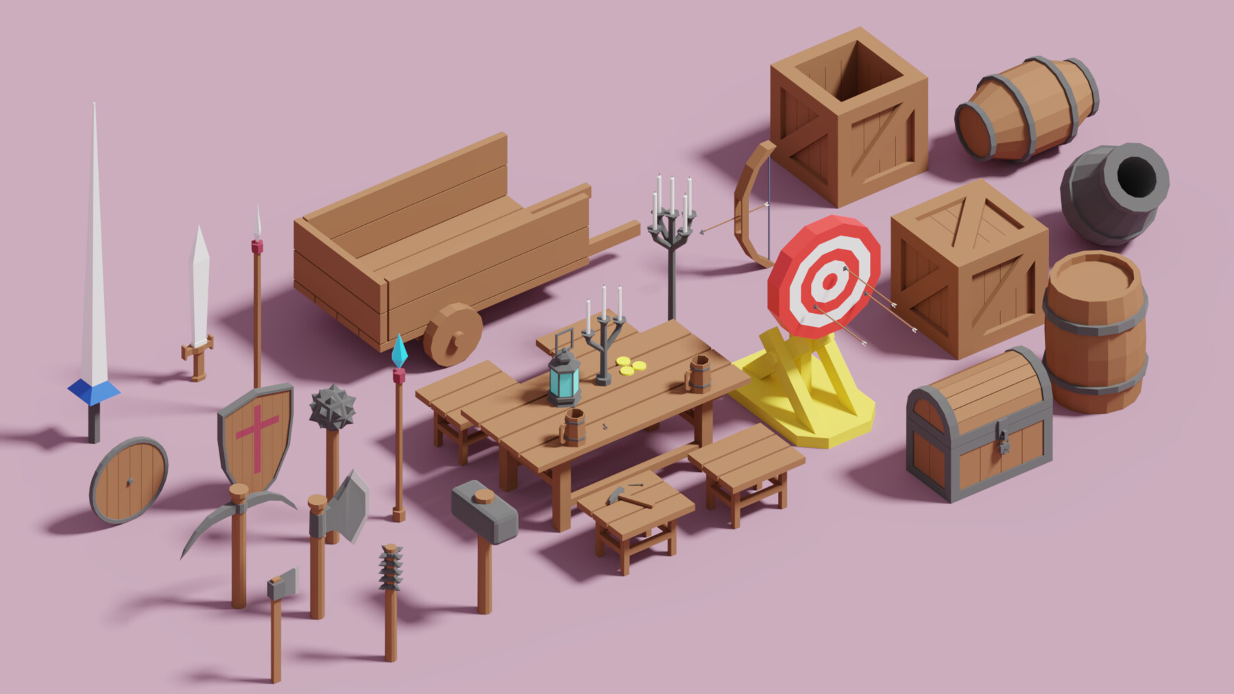 ArtStation - Medieval Props Package 3D model | Game Assets