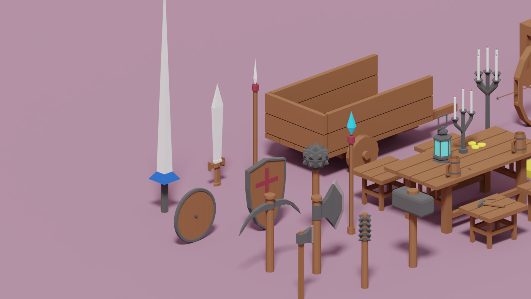 ArtStation - Medieval Props Package 3D model | Game Assets