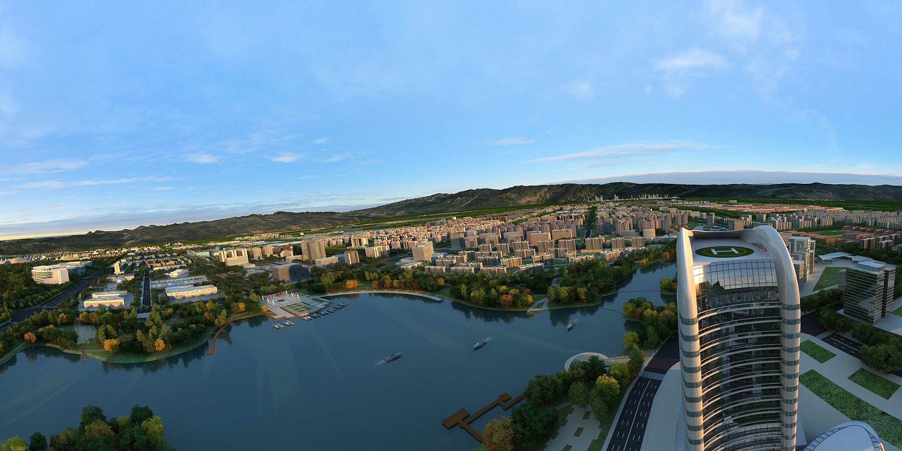 ArtStation - Urban Planning - Aerial View of Large City 02 | Resources