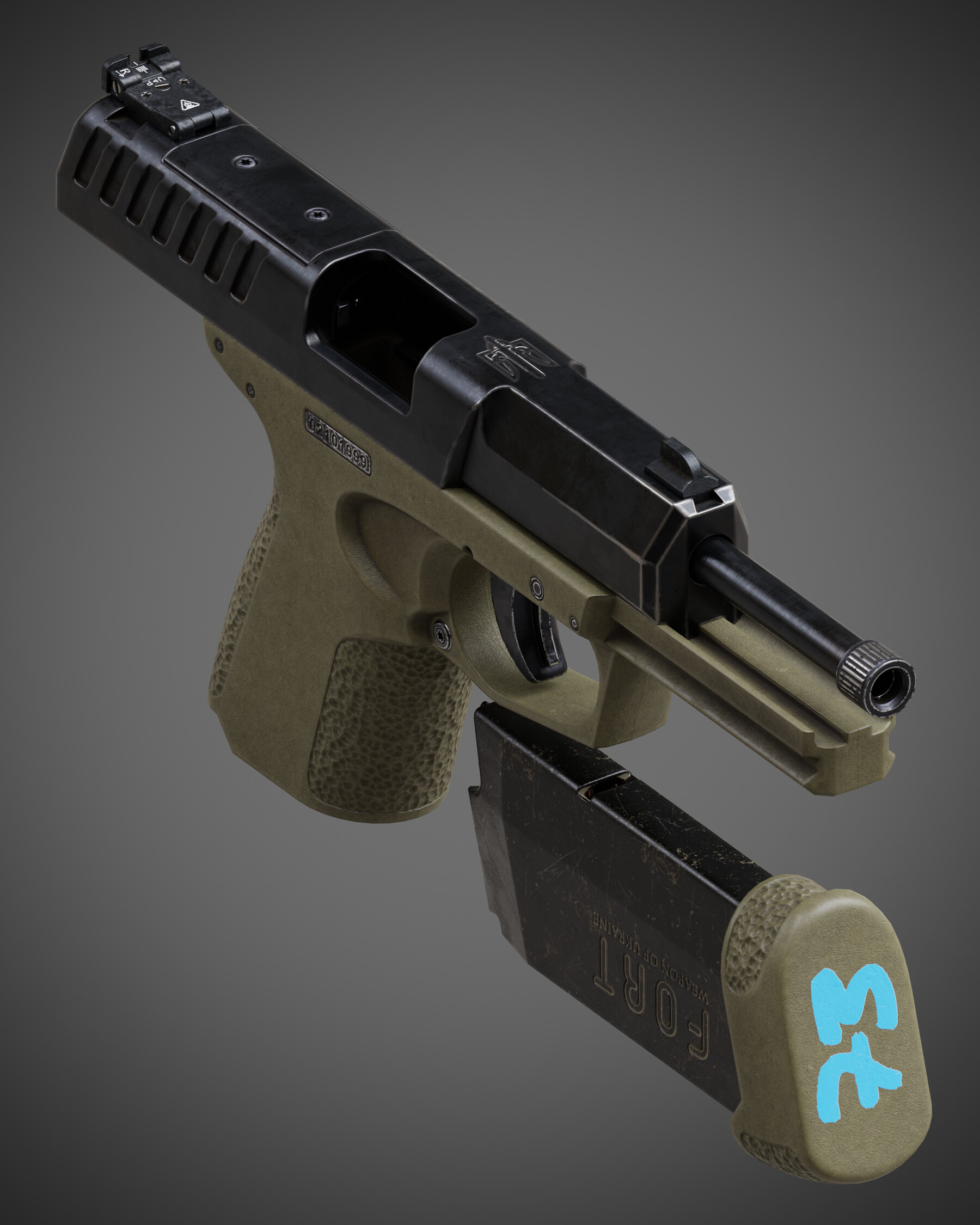 ArtStation - Pistol FORT-28 mod2 | Game Assets