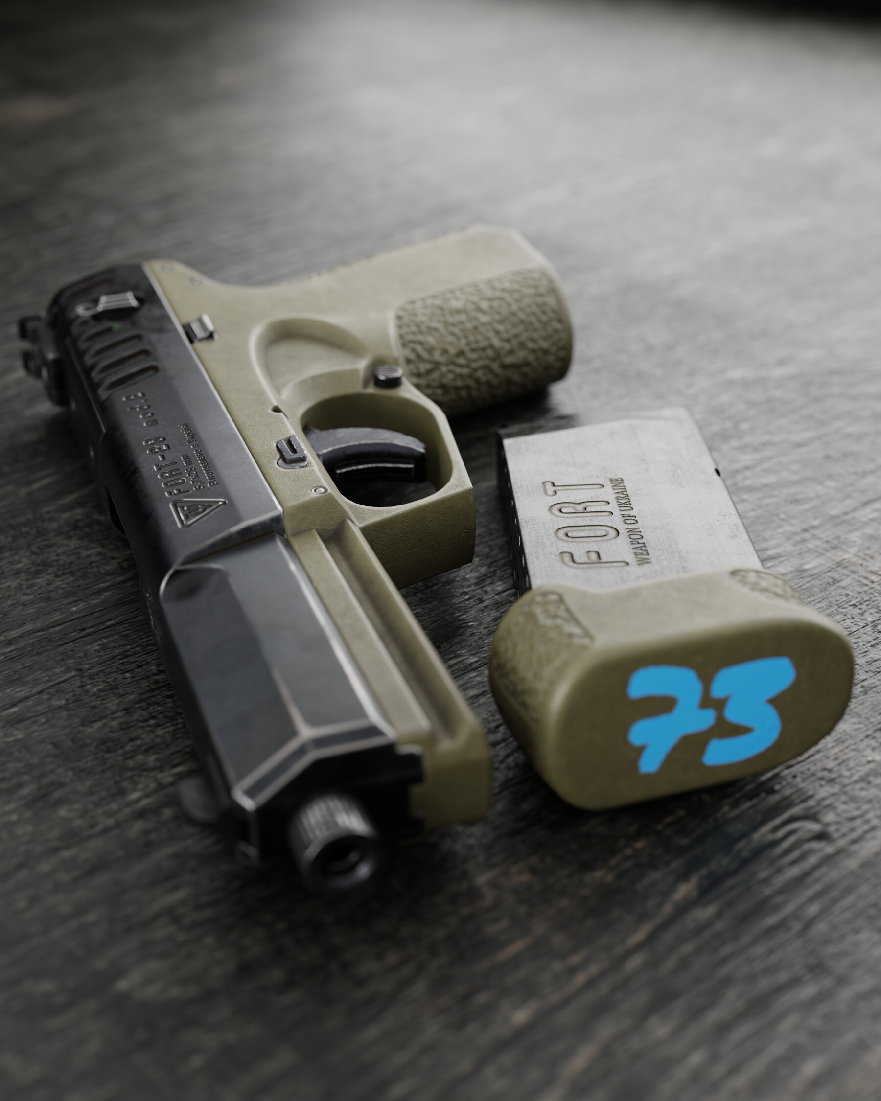 ArtStation - Pistol FORT-28 mod2 | Game Assets