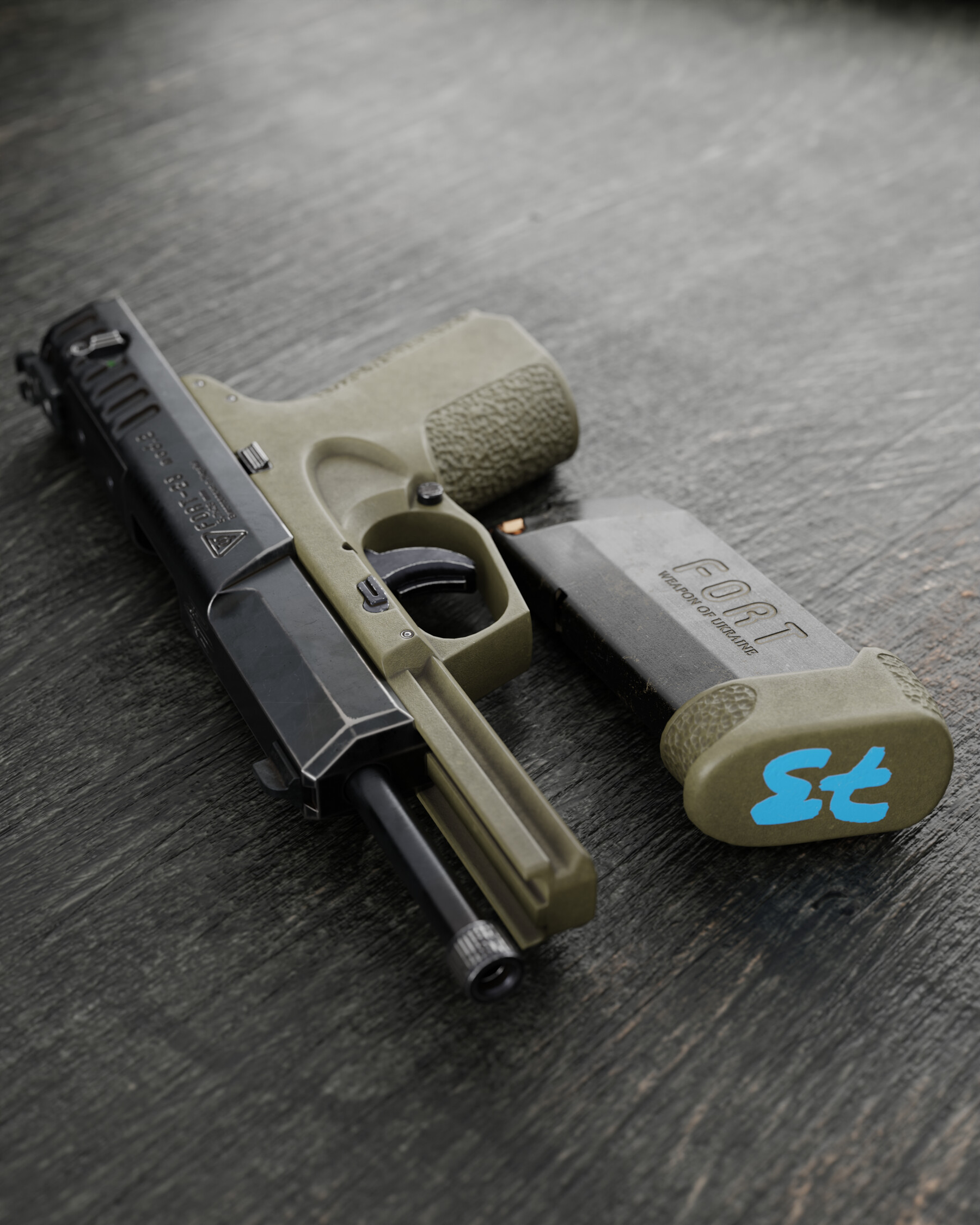 ArtStation - Pistol FORT-28 mod2 | Game Assets