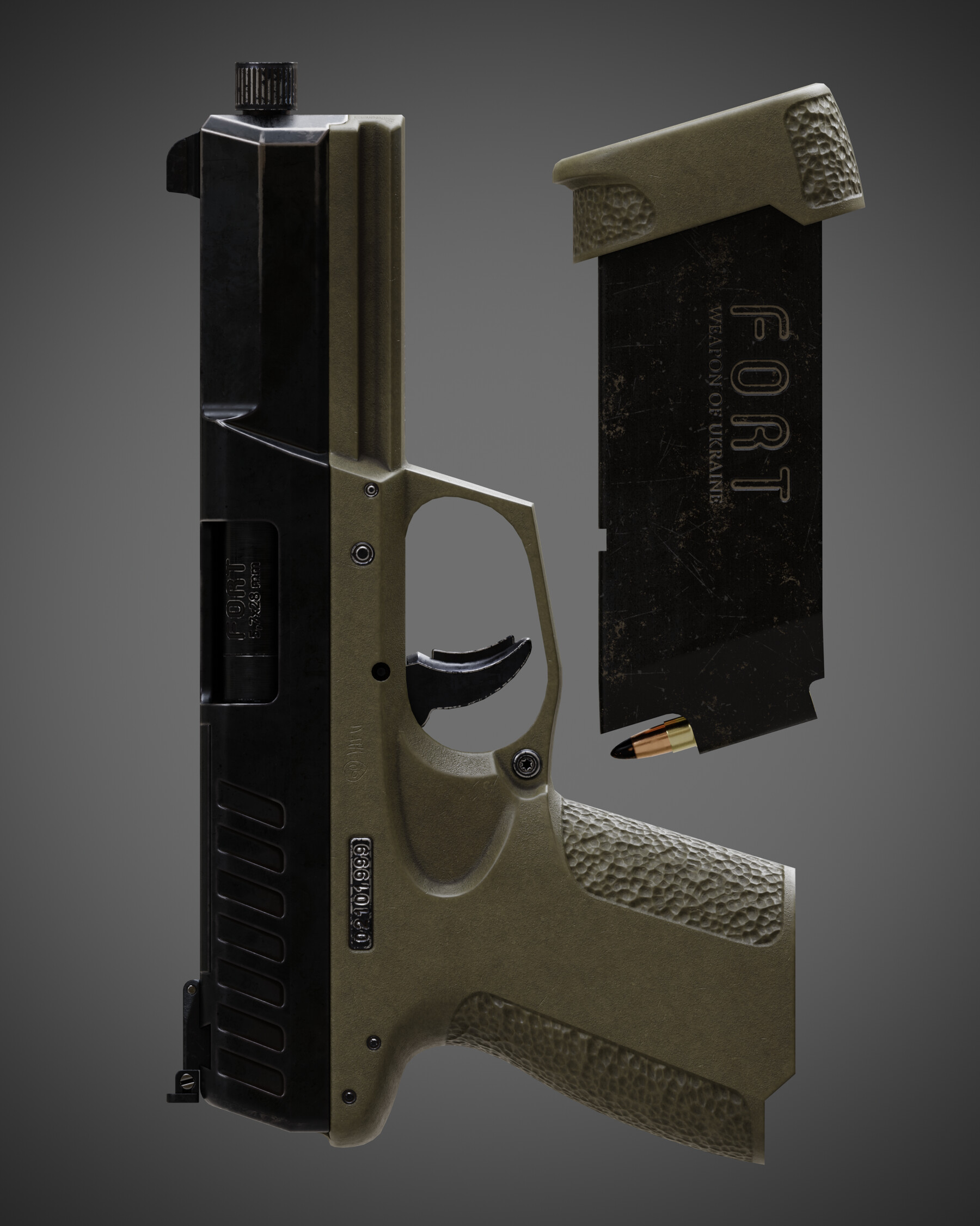 ArtStation - Pistol FORT-28 mod2 | Game Assets