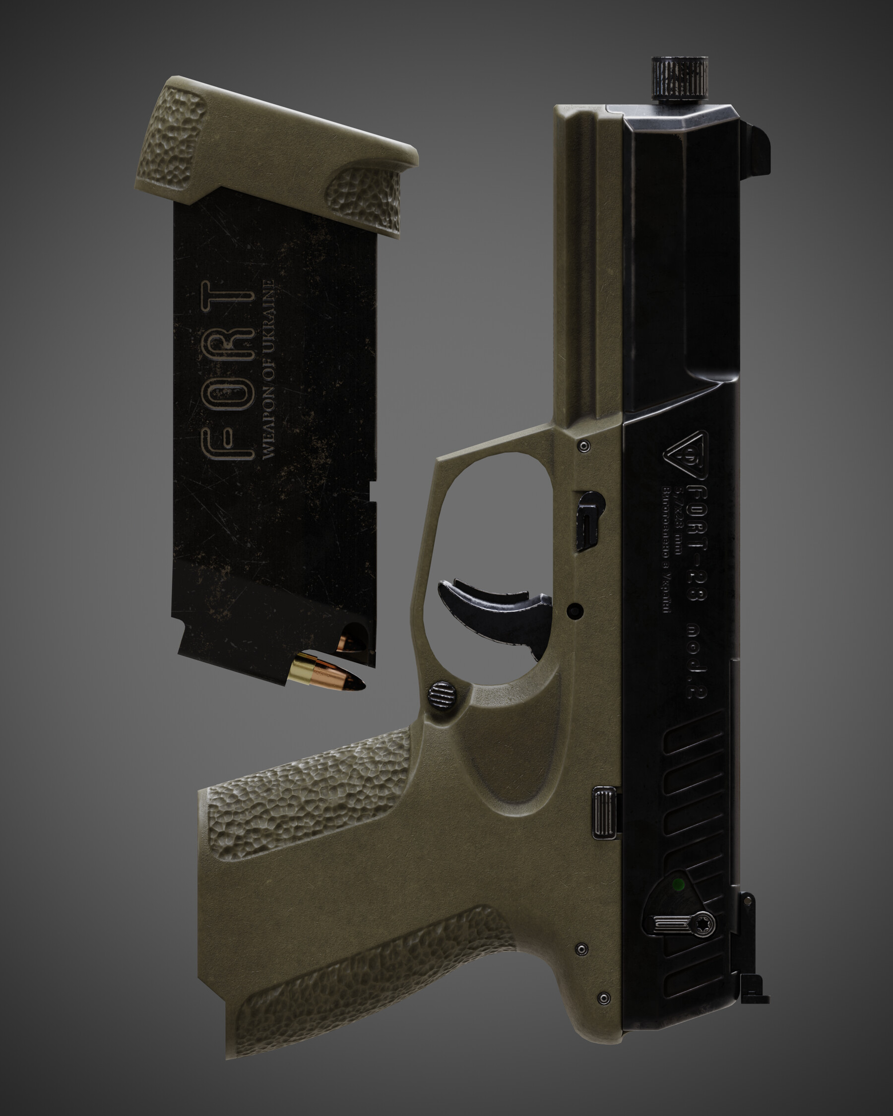 ArtStation - Pistol FORT-28 mod2 | Game Assets