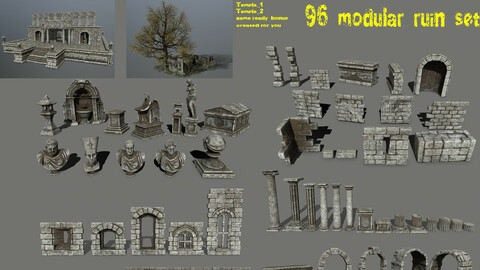 ArtStation - ruin set | Game Assets