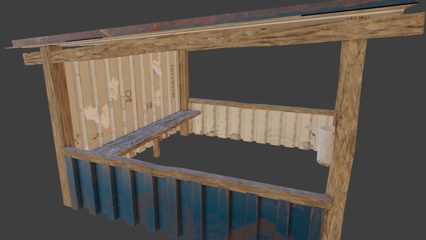 ArtStation - Old Russian bus stop | Game Assets