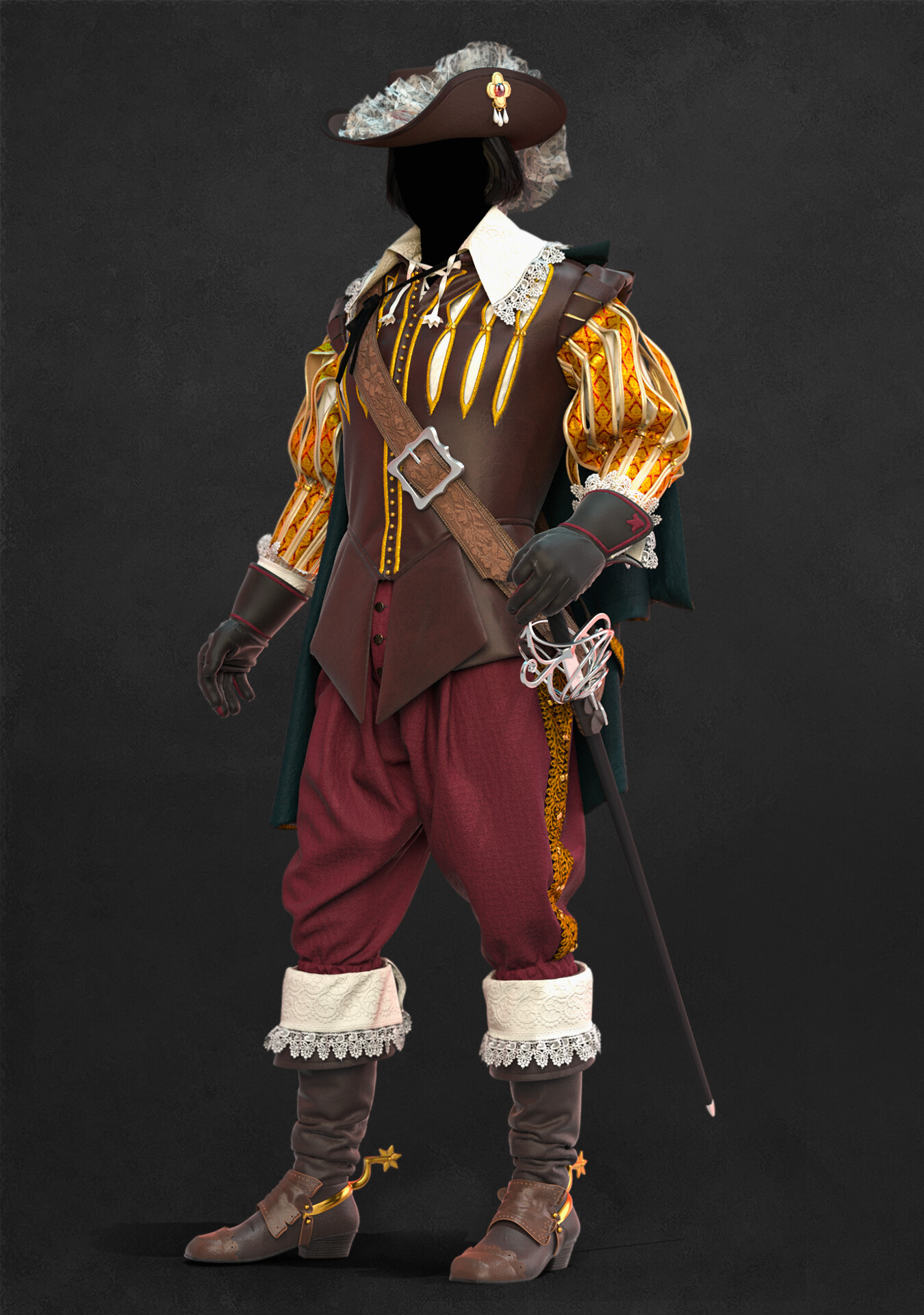ArtStation - 17th century outfit. Marvelous Designer/Clo3d project ...