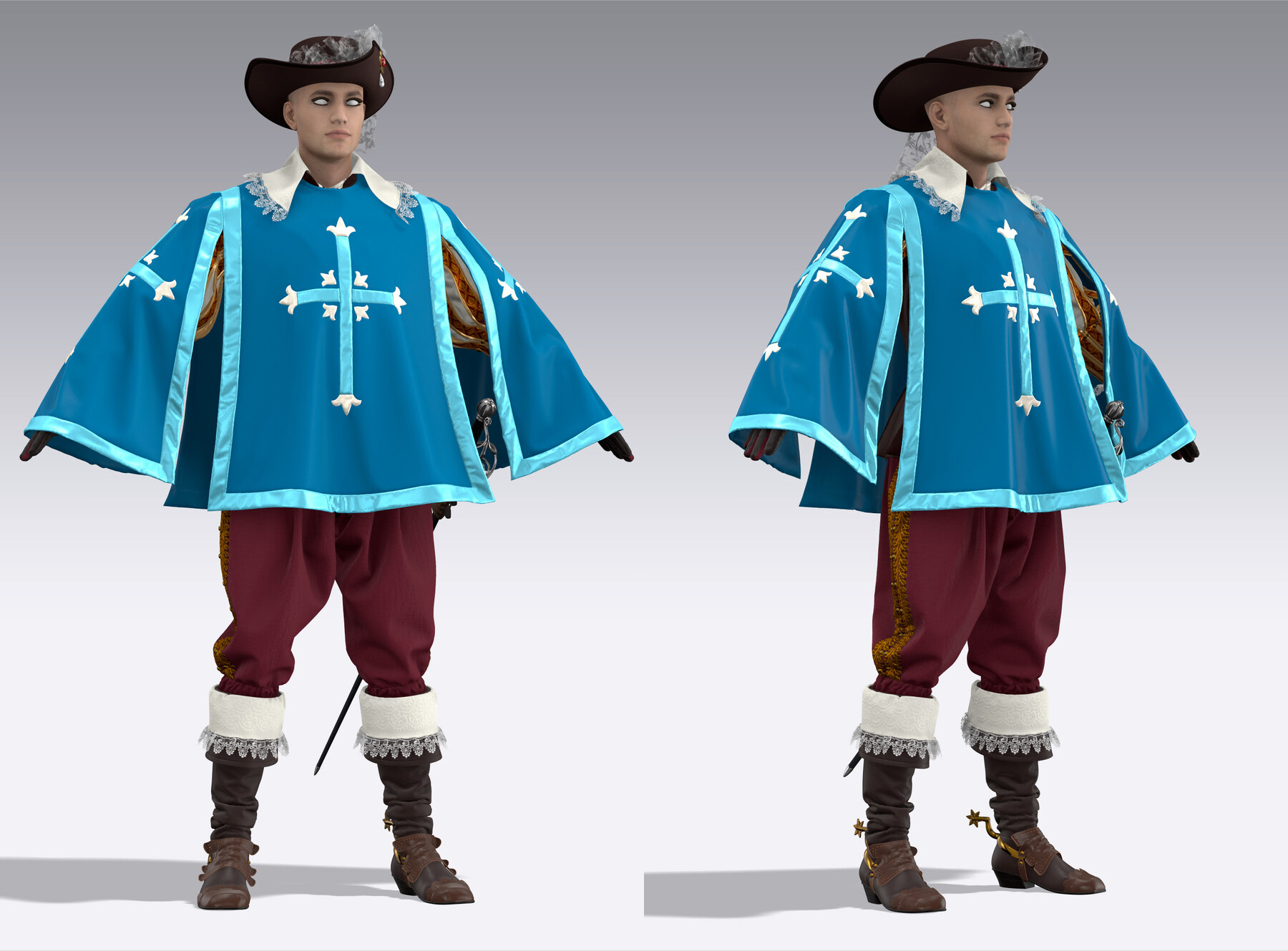 ArtStation - 17th century outfit. Marvelous Designer/Clo3d project ...