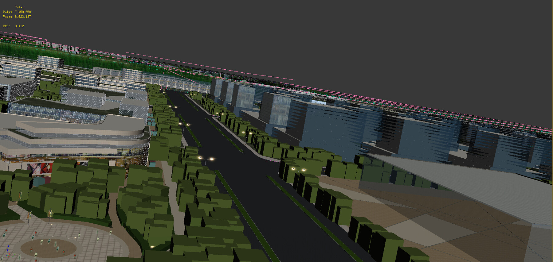 ArtStation - Urban Planning - Business Center Night Scene 01 | Resources