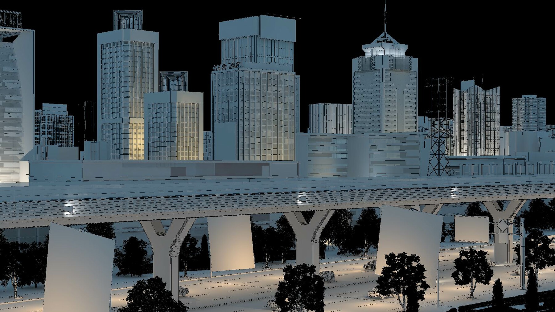 ArtStation - Night city road 01 | Resources