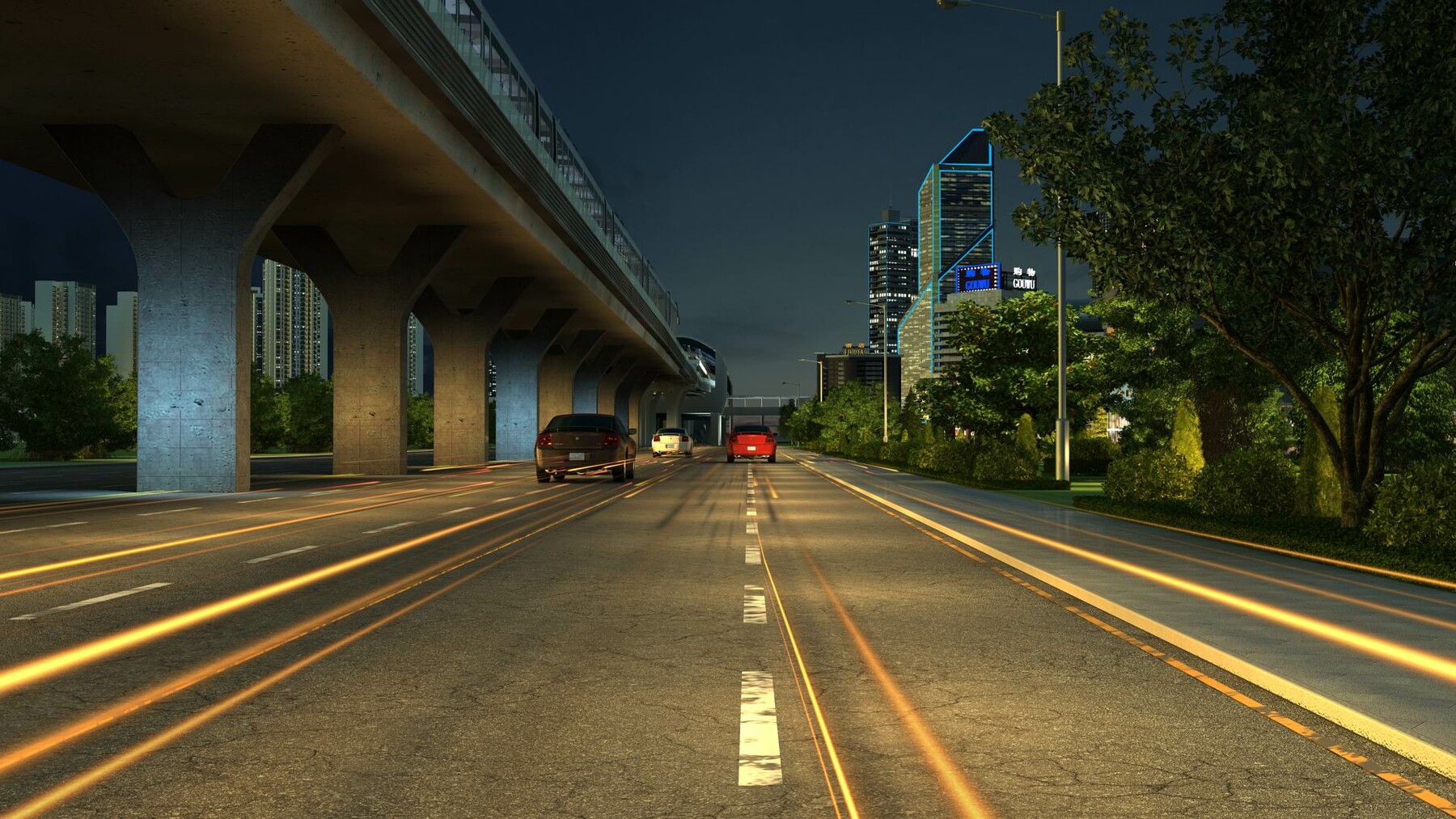 ArtStation - Night city road 02 | Resources