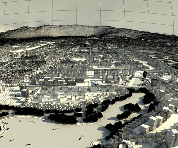 ArtStation - Aerial view of a large city | Resources