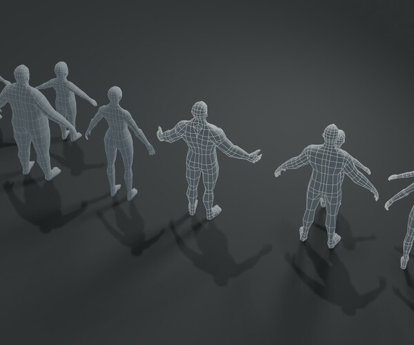ArtStation - Human Body Base Mesh 40 Models Pack | Resources