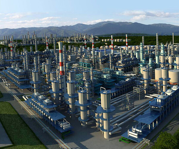 ArtStation - Large chemical plant | Resources