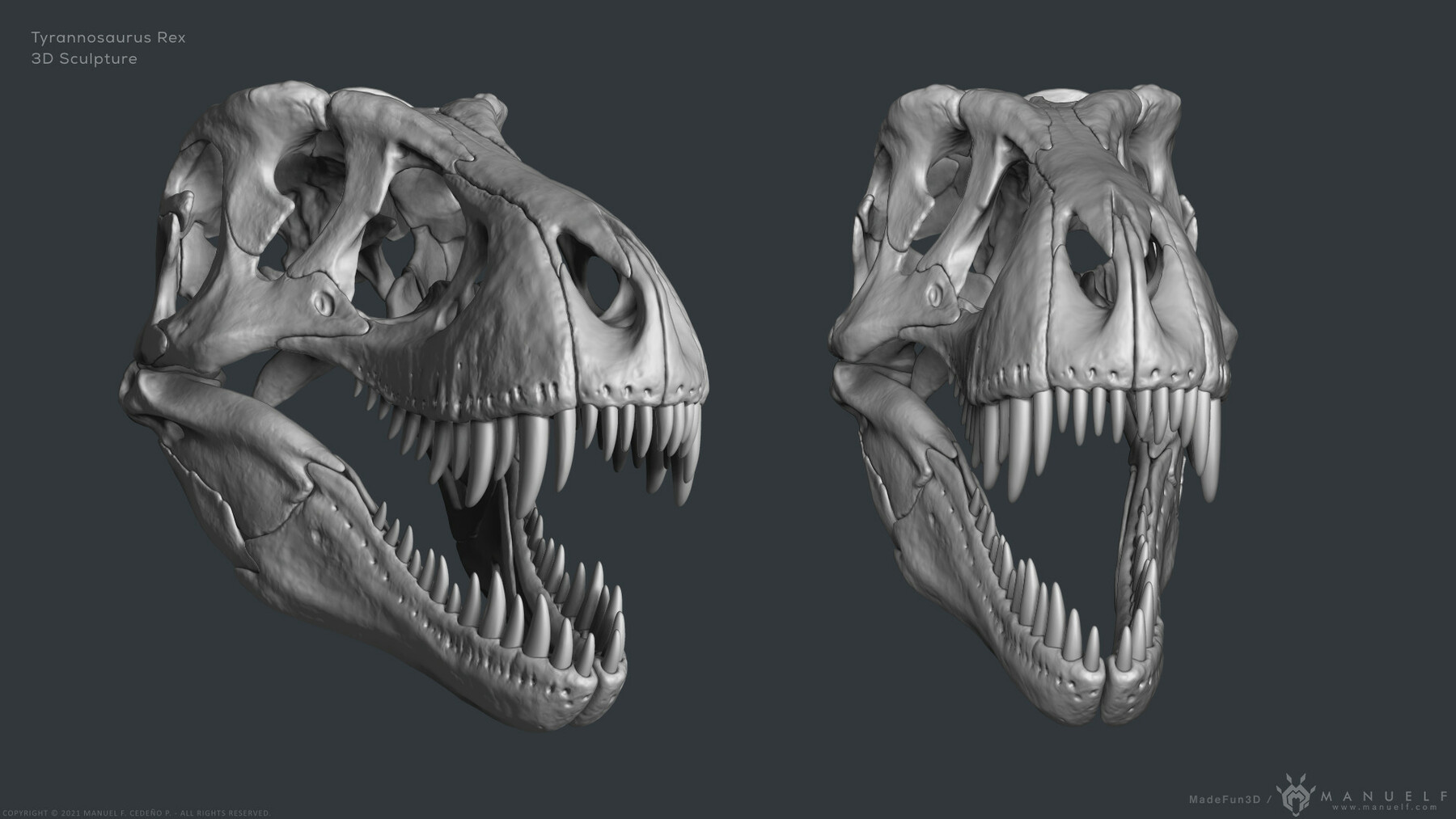 ArtStation - Tyrannosaurus Rex T-rex Skull Bones Sculpture | Game Assets