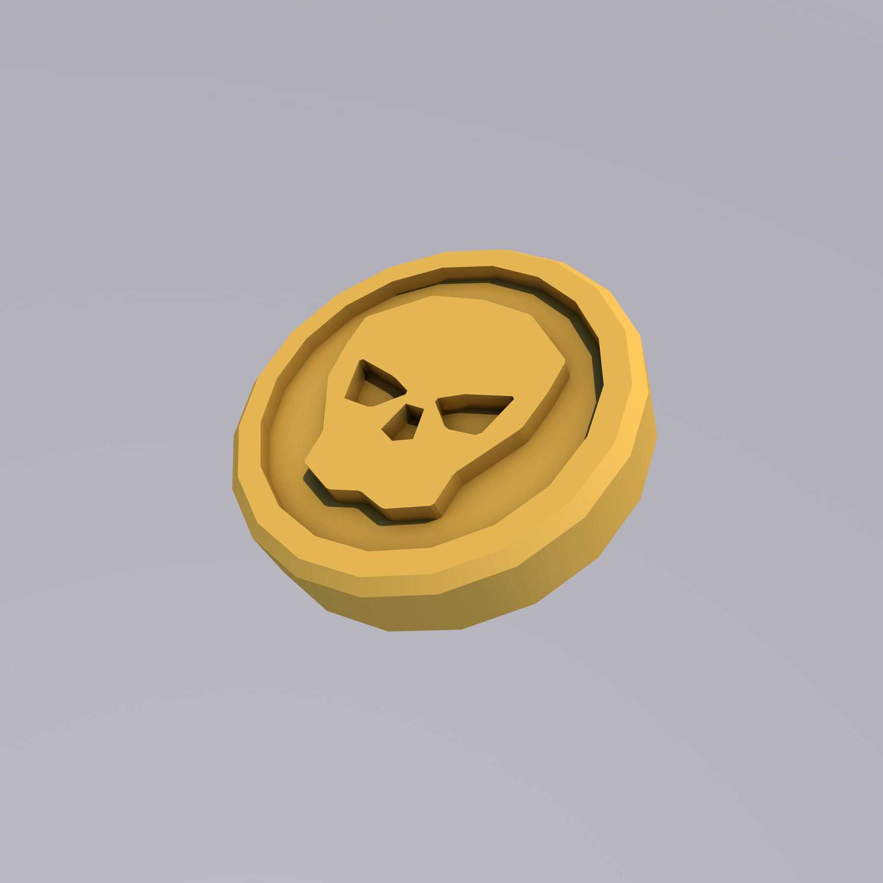ArtStation - Lowpoly Gold Skull Coin (obj., c4d.) | Game Assets