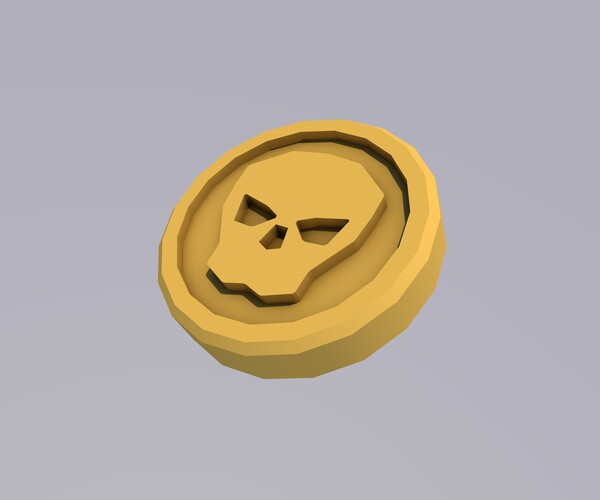 ArtStation - Lowpoly Gold Skull Coin (obj., c4d.) | Game Assets