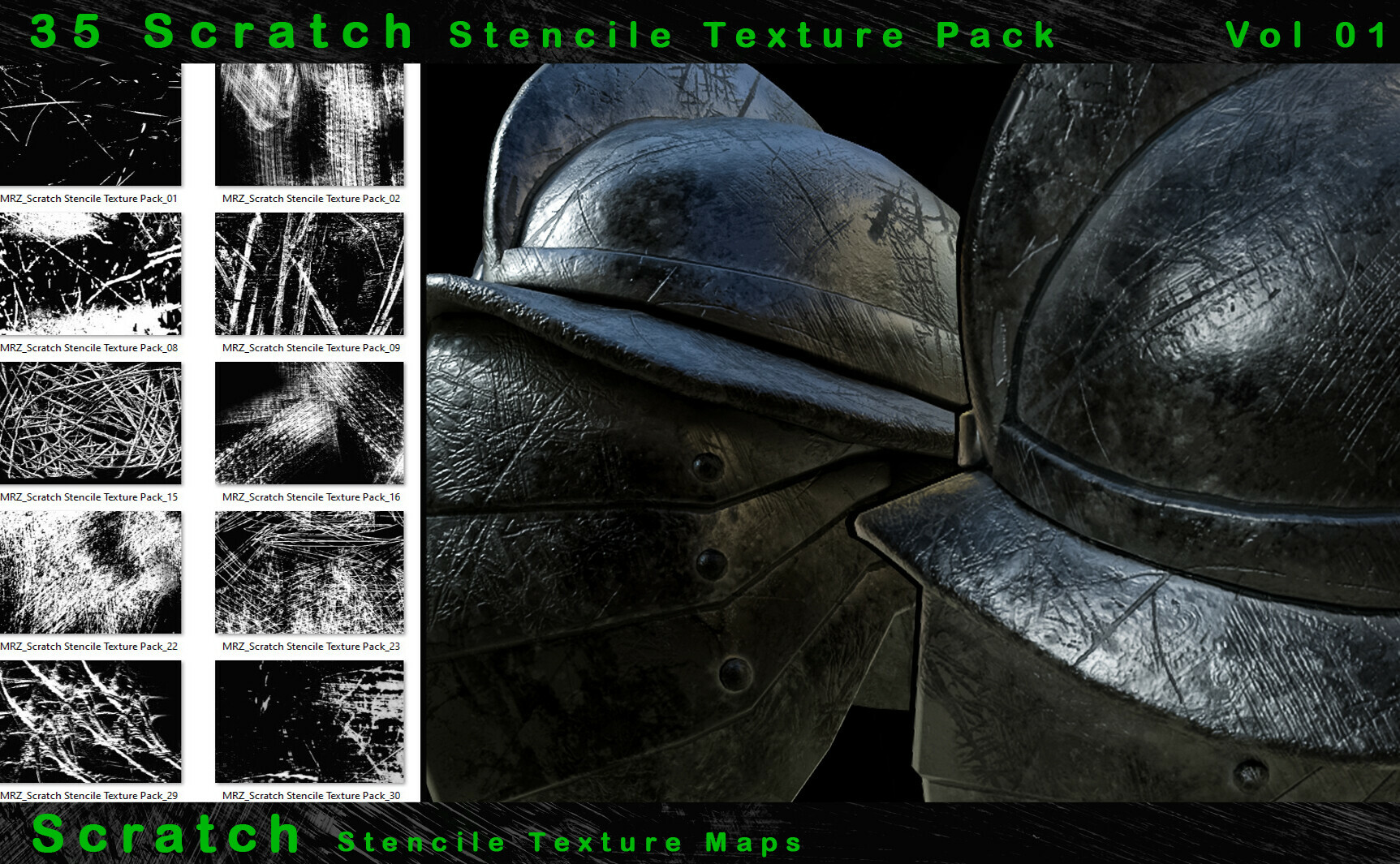 Art Talent Studio - 35 Scratch Stencile Texture Pack