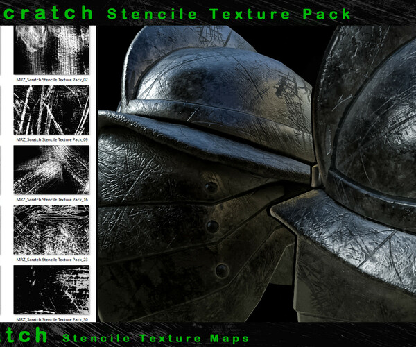 ArtStation - 35 Scratch Stencile Texture Pack | Game Assets