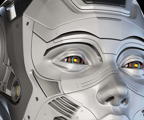 ArtStation - Cyborg Female Head (Advanced 3d Model) | Resources