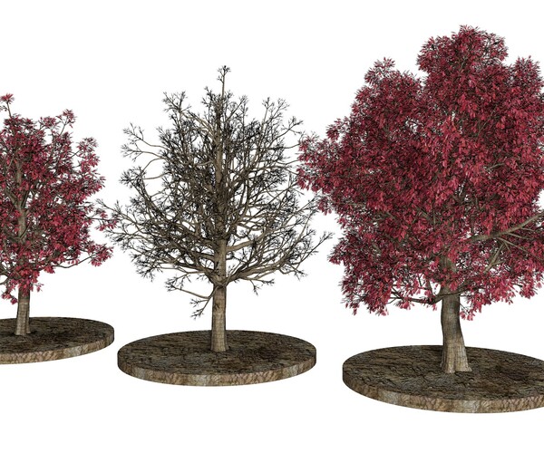 ArtStation - Three Pink trees v2 | Resources