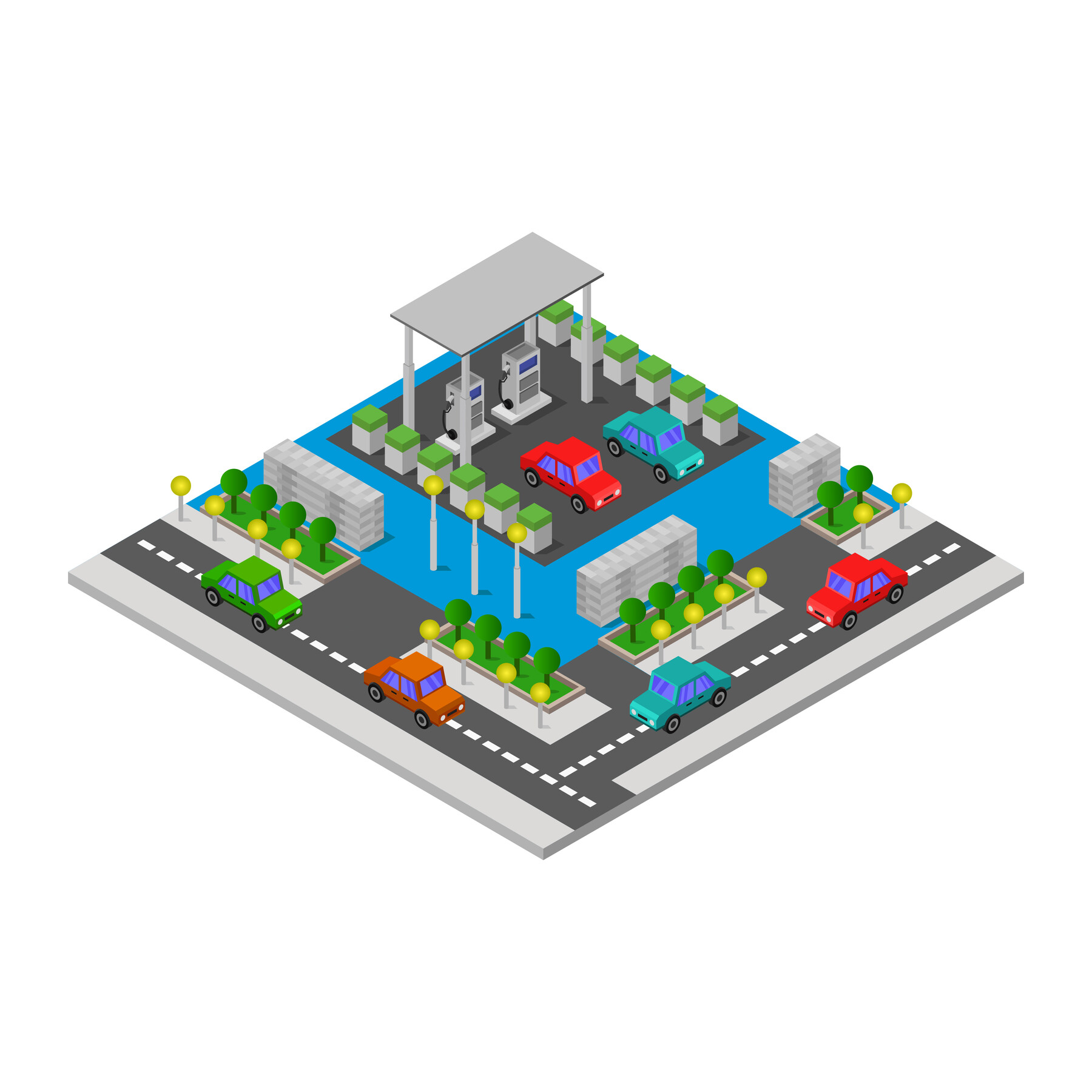 ArtStation - Isometric gas station | Artworks