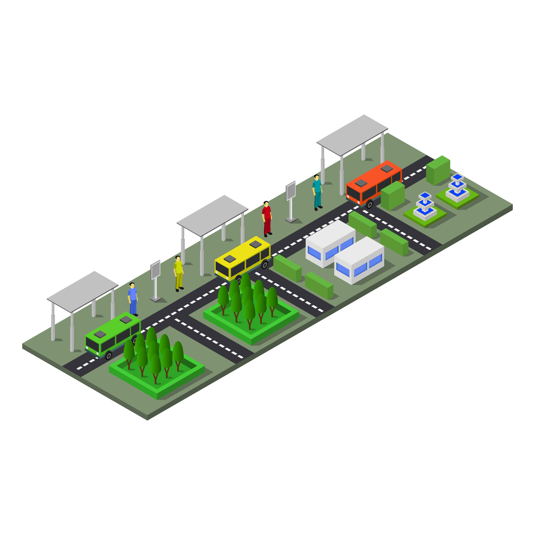 ArtStation - Isometric bus station | Artworks