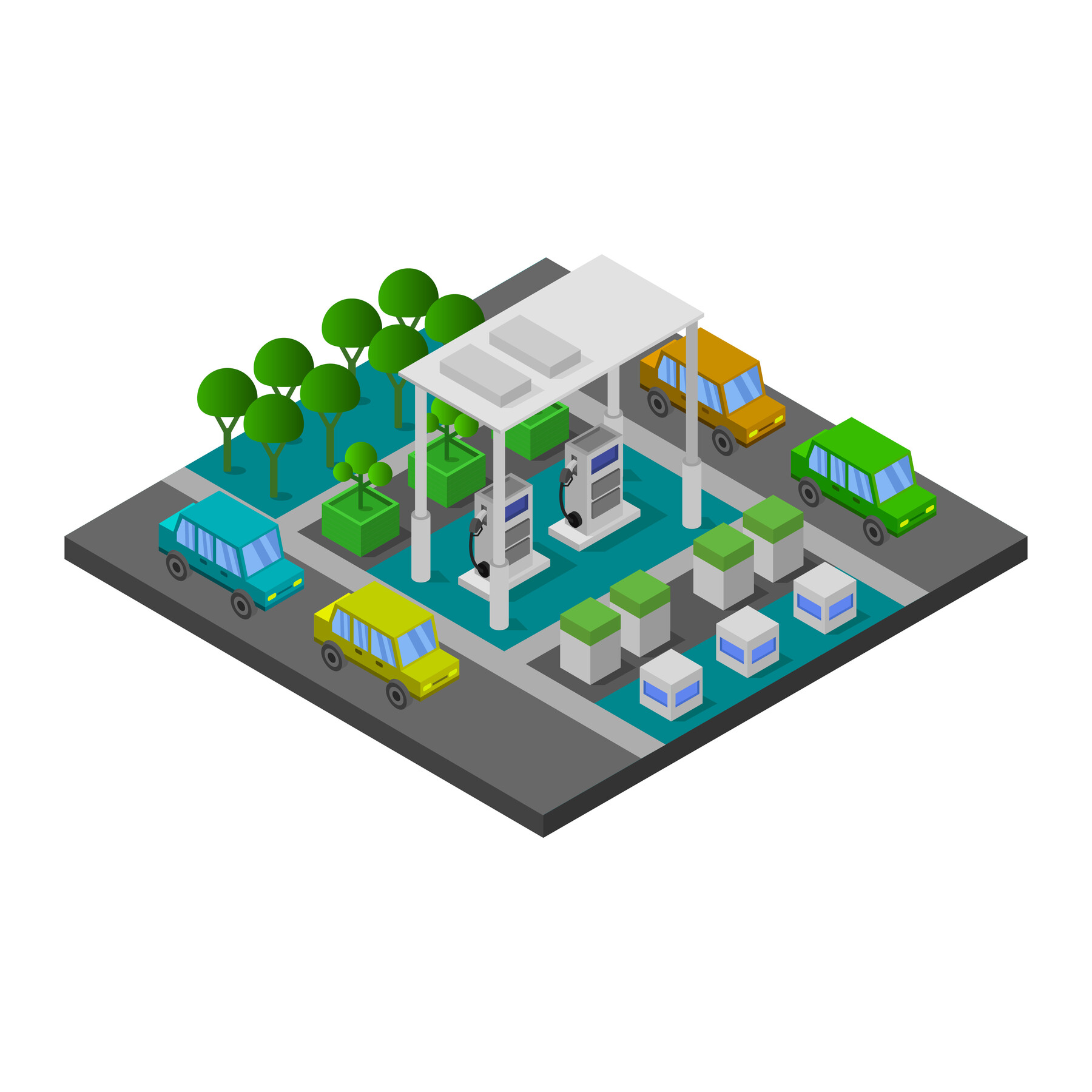 ArtStation - Isometric gas station | Artworks