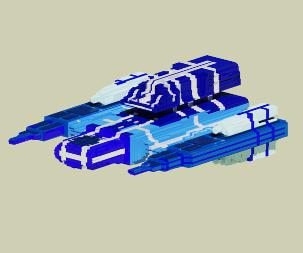 ArtStation - 3d voxel space ship | Game Assets