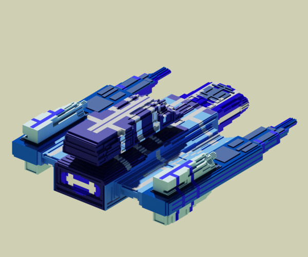 ArtStation - 3d voxel space ship | Game Assets