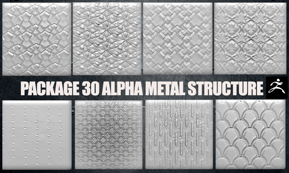 ArtStation - Package 30 Alpha metal structure. | Brushes