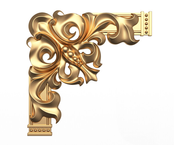 ArtStation - Corner Carved Plaster Molding Decoration 04 | Resources