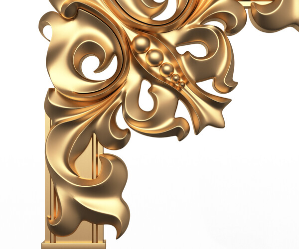 ArtStation - Corner Carved Plaster Molding Decoration 04 | Resources