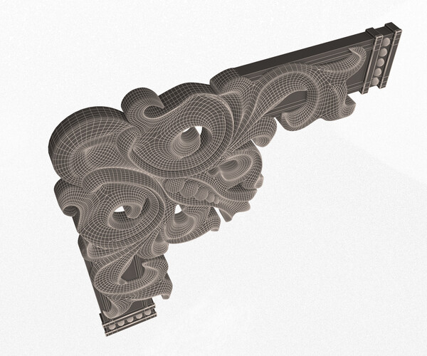 ArtStation - Corner Carved Plaster Molding Decoration 04 | Resources