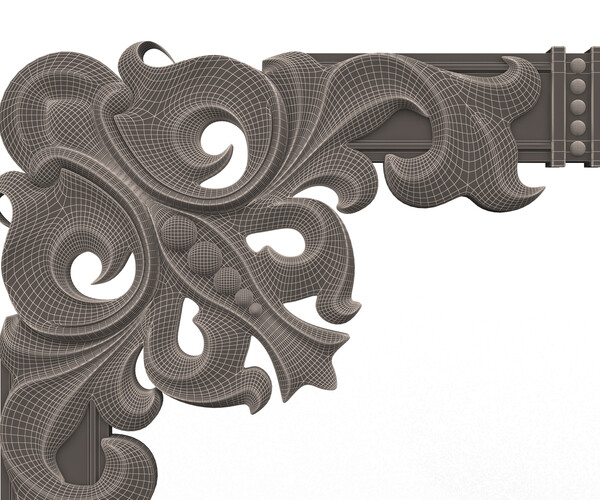 ArtStation - Corner Carved Plaster Molding Decoration 04 | Resources