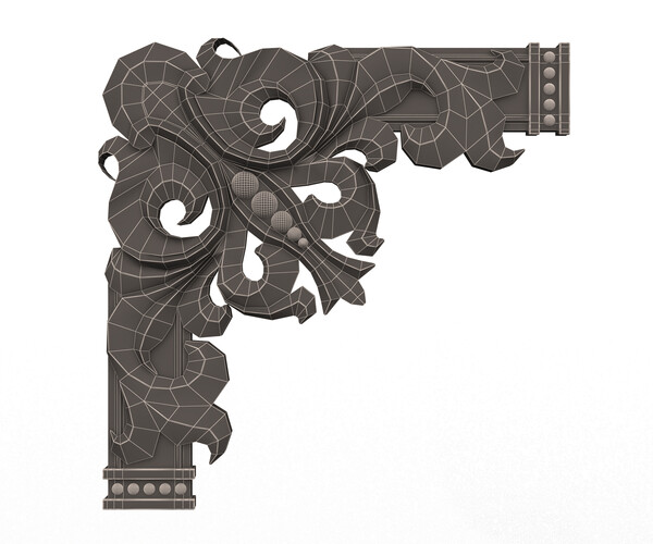 ArtStation - Corner Carved Plaster Molding Decoration 04 | Resources