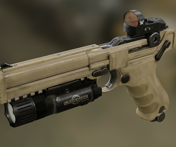ArtStation - Luger P08 Desert Tacticool | Game Assets