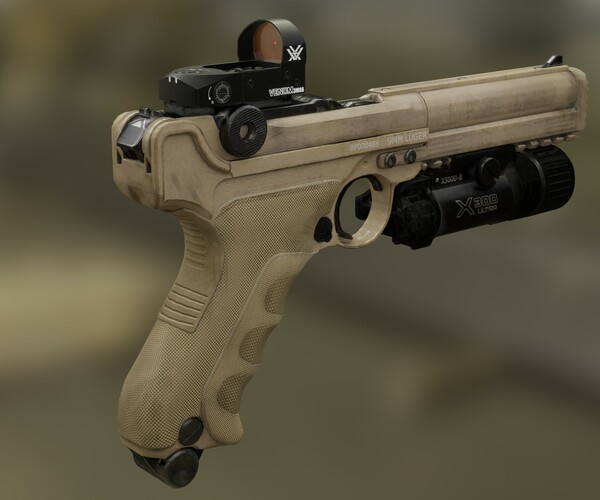ArtStation - Luger P08 Desert Tacticool | Game Assets