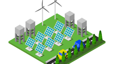 ArtStation - Isometric solar panel | Artworks