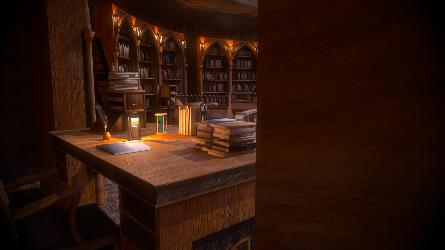 ArtStation - Medieval Library Model Pack Rustic Low-poly 3D model ...