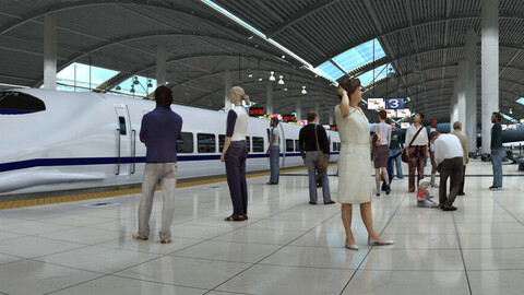 ArtStation - Transportation Hub - Light Rail - High Speed Rail Station ...