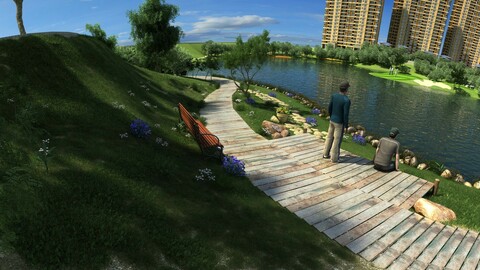 ArtStation - Beautiful artificial lake | Resources