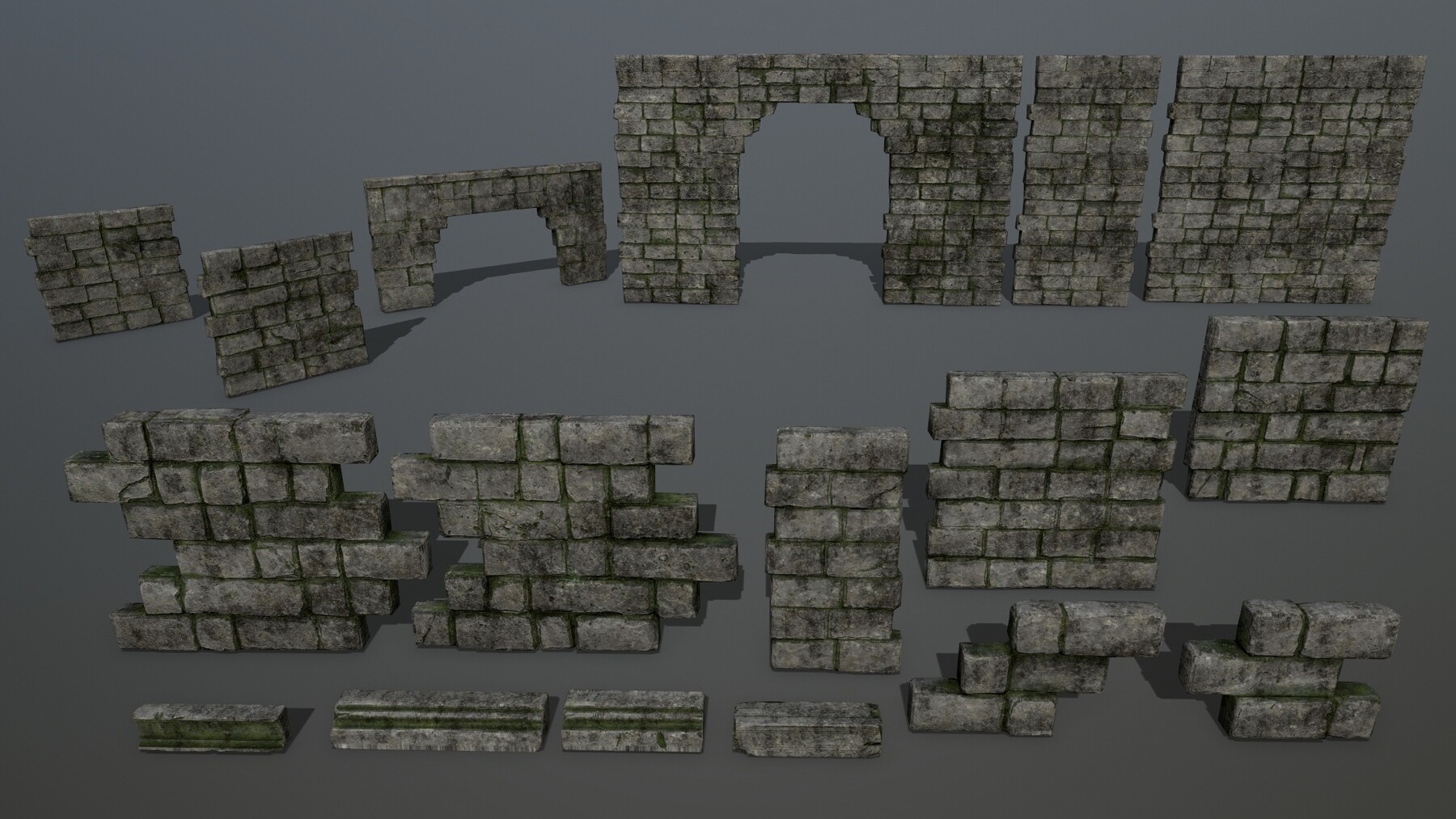 ArtStation - ruin set | Game Assets