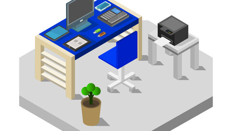 ArtStation - Isometric office desk | Artworks